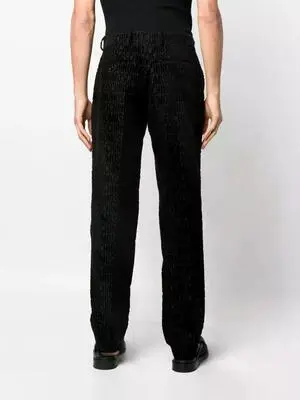 Moschino Flocked-logo Straight-leg Trousers