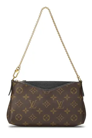 LOUIS VUITTON Monogram Pallas Clutch - Black