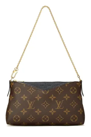LOUIS VUITTON Louis Vuitton Monogram Pallas Clutch Brown
