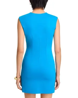 Aqua Ponte Seamed Mini Dress - Cobalt Blue