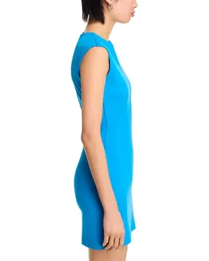 Aqua Ponte Seamed Mini Dress - Cobalt Blue