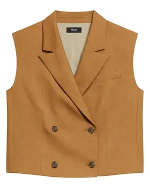 Theory Peak Lapel Double Breasted Vest - Copper