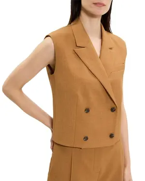 Theory Peak Lapel Double Breasted Vest - Copper