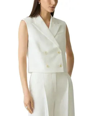 Theory Peak Lapel Double Breasted Vest - Ivory
