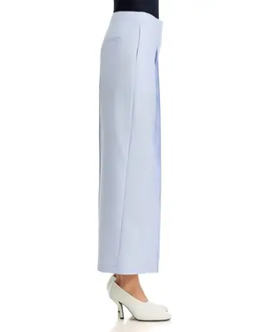 Theory Deep Pleated Wide-leg Pants - Cornflower