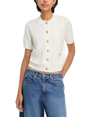 Aqua Short Sleeve Cardigan - Ivory