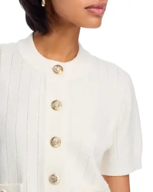 Aqua Short Sleeve Cardigan - Ivory