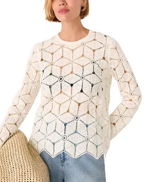 Whistles Crocheted Lace Top - White