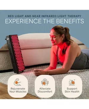 LIFEPRO Red Light Therapy Panel For Face And Body – Near Infrared Light Device For Relaxation And Wellness - Black