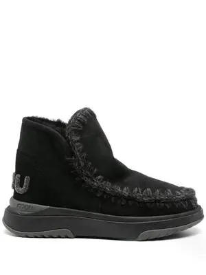 Mou Shearling-lined Ankle Boots - Black
