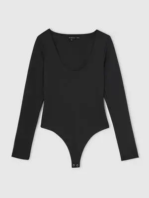 Good American Scuba Scoop Neck Bodysuit - Black