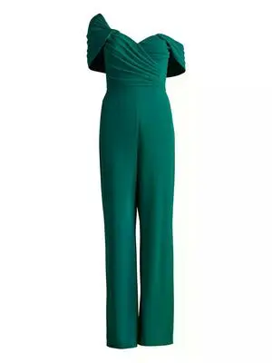 Tadashi Shoji Draped Off-shoulder Jumpsuit - Emerald