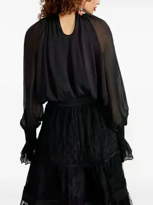 TEMPERLEY LONDON Quintette Ruffled-cuff Blouse - Black
