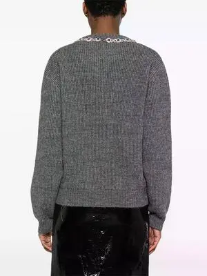 Moschino Jewel-embellished Ribbed Sweater