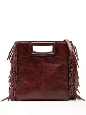 Maje M Fringed Leather Tote Bag - Red