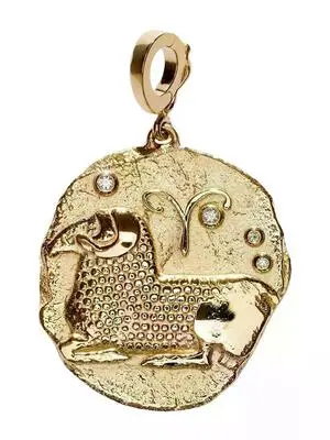 AZLEE 18kt Yellow Aries Pendant Charm - Gold