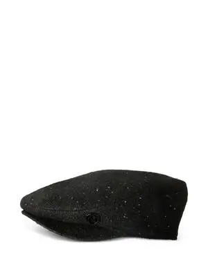 MAISON MICHEL Sequined Beret - Black