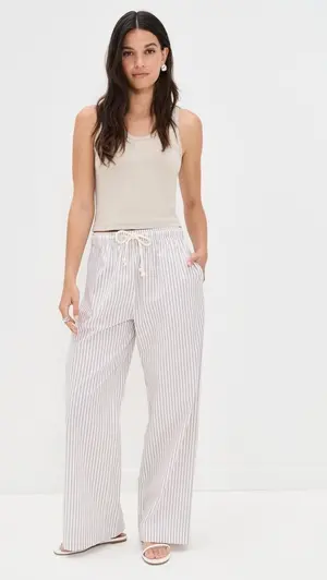 PERFECTWHITETEE Cotton Poplin Stripe Pants