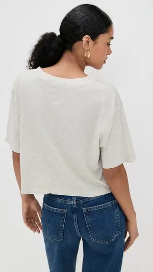 ANINE BING Johnny Cropped Tee - Grey