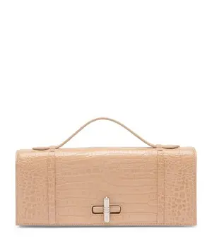 MALONE SOULIERS Leather Croc-embossed May Clutch