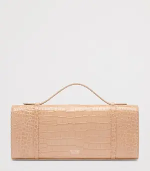 MALONE SOULIERS Leather Croc-embossed May Clutch