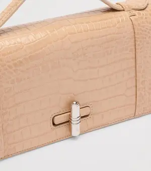 MALONE SOULIERS Leather Croc-embossed May Clutch