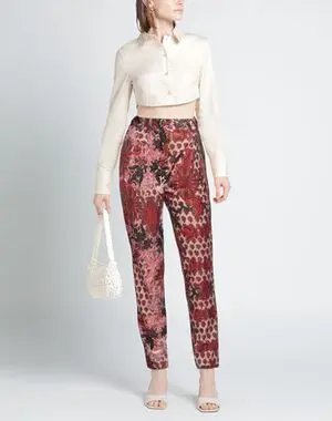 GAELLE PARIS Paisley Print Velvet Tapered Pants