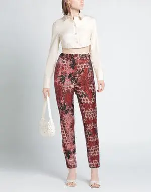 GAELLE PARIS Paisley Print Velvet Tapered Pants
