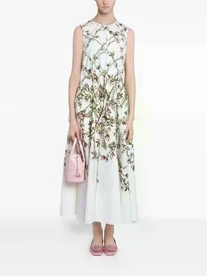 Giambattista Valli Floral-print A-line Midi Dress - White