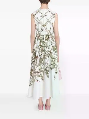Giambattista Valli Floral-print A-line Midi Dress - White