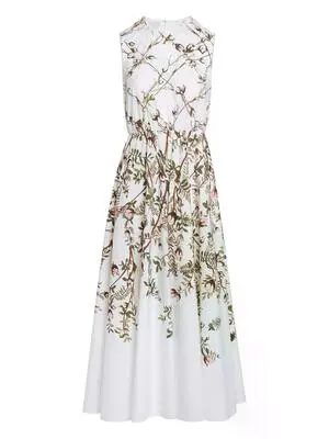 Giambattista Valli Floral-print A-line Midi Dress - White