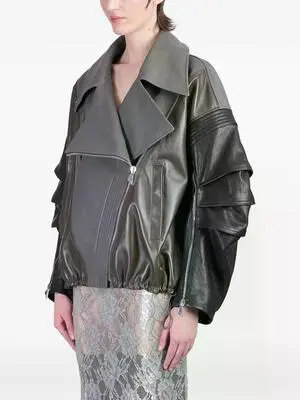 Attico Leather Biker Jacket