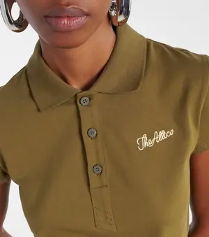 Attico Logo Cropped Polo Shirt - Green