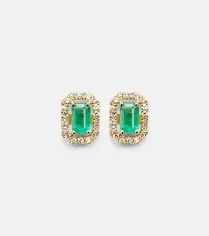 Shay Jewelry 18kt Yellow Earrings With Emeralds And Diamonds - Gold