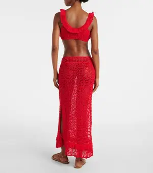 Anna Kosturova Brigitte Crochet Bra Top - Red