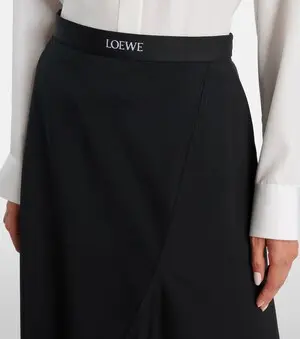 Loewe High-rise Wool Midi Skirt