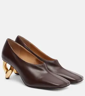 JW Anderson Chain 75 Leather Pumps - Brown