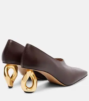 JW Anderson Chain 75 Leather Pumps - Brown