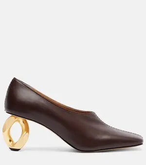 JW Anderson Chain 75 Leather Pumps - Brown