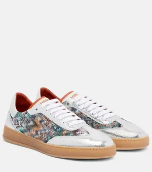Missoni Zigzag Metallic Leather Sneakers