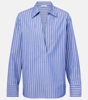 Vince Striped Cotton Polo Shirt