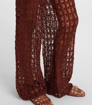 Anna Kosturova Crochet Wide-leg Pants