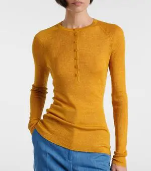 Gabriela Hearst Anges Henley Shirt - Orange