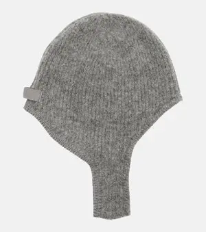 Jacquemus Ribbed-knit Alpaca And Wool-blend Hood - Grey