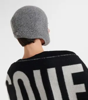Jacquemus Ribbed-knit Alpaca And Wool-blend Hood - Grey