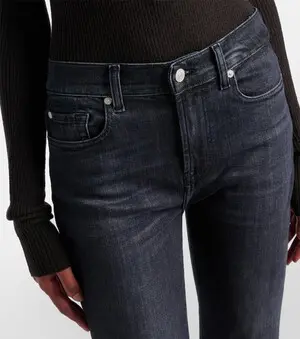 7 For All Mankind Cropped Skinny Jeans - Black