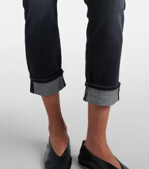 7 For All Mankind Cropped Skinny Jeans - Black