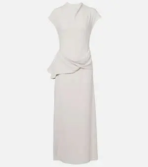 Tove Woven Draped Maxi Dress - Grey