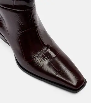 Paris Texas Bettina 50 Croc-effect Leather Cowboy Boots - Burgundy