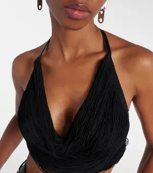 Attico Fringed Halterneck Bralette